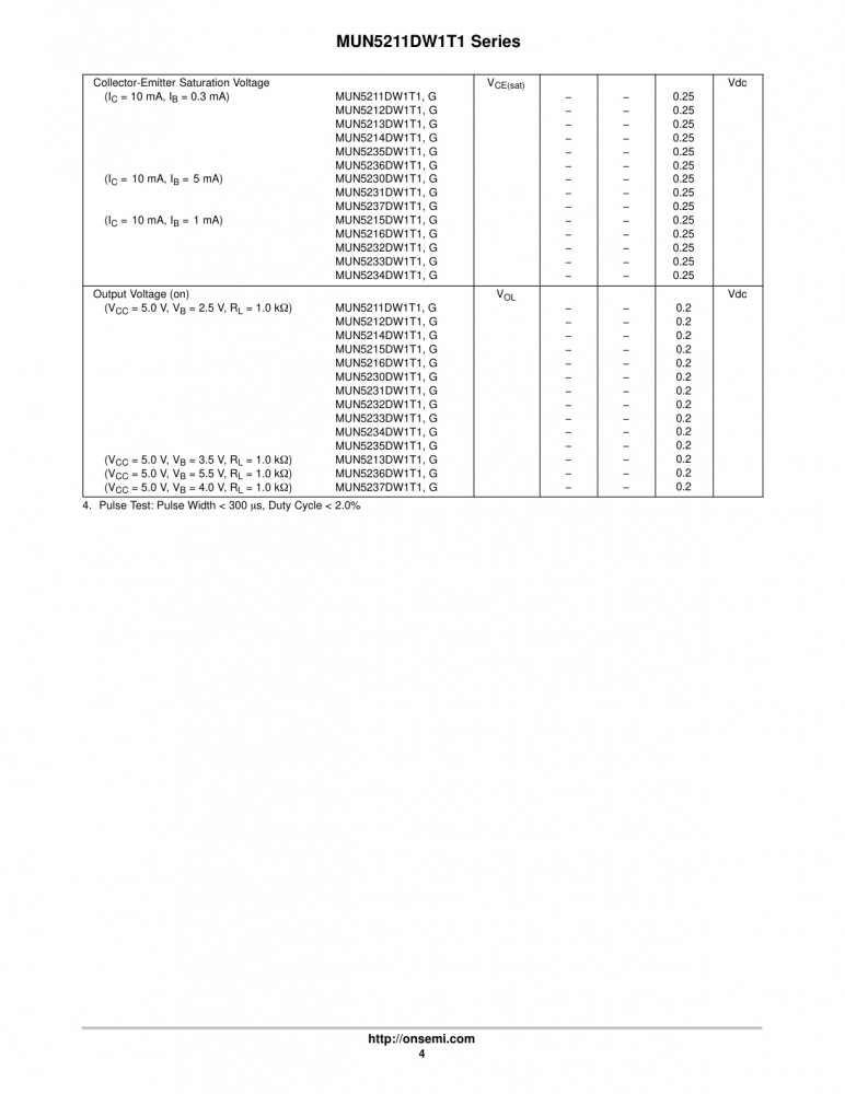 MUN5215DW1T1 datasheet page 4