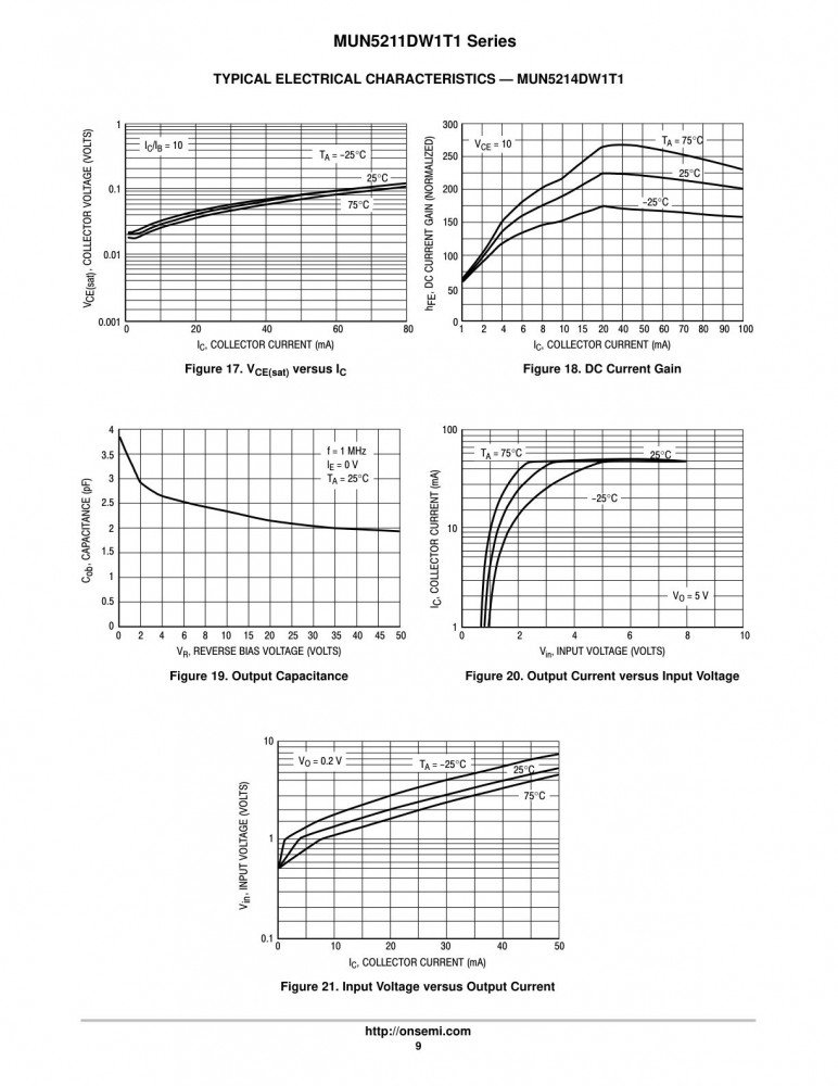 MUN5215DW1T1 datasheet page 9