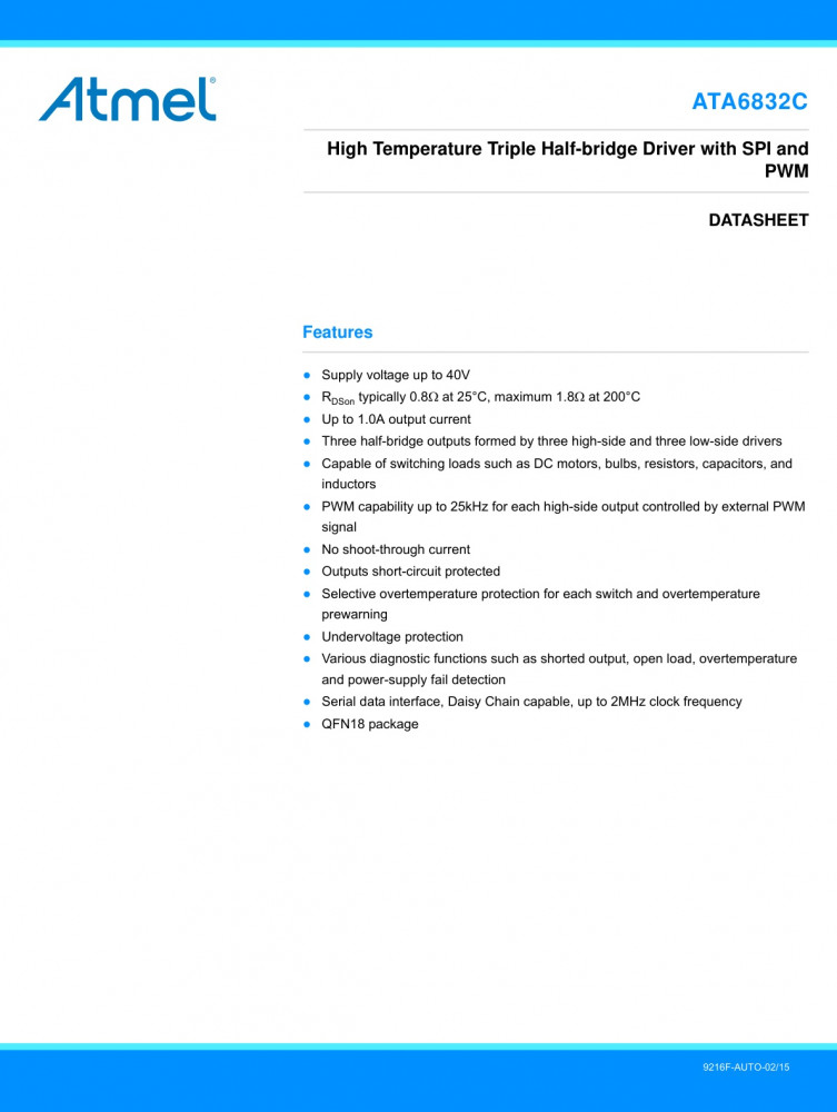 Supplied datasheet page 1