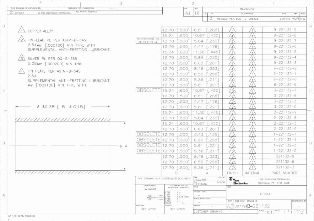 TE Connectivity 1-221132-0 ferrule controlled drawing preview