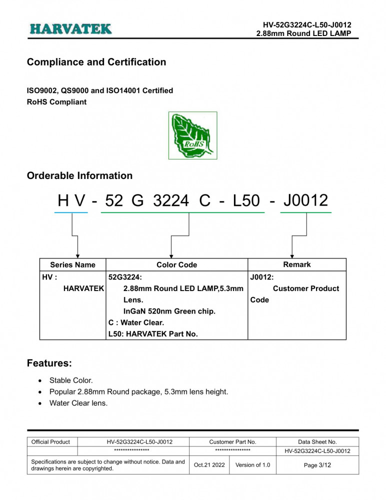 HV-52G3224C-L50-J0012 datasheet page 3