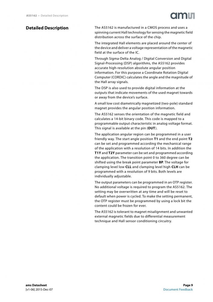 AS5162 datasheet page 9