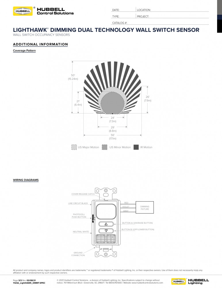 LHDMMTS2-N-WH-M technical document page 3