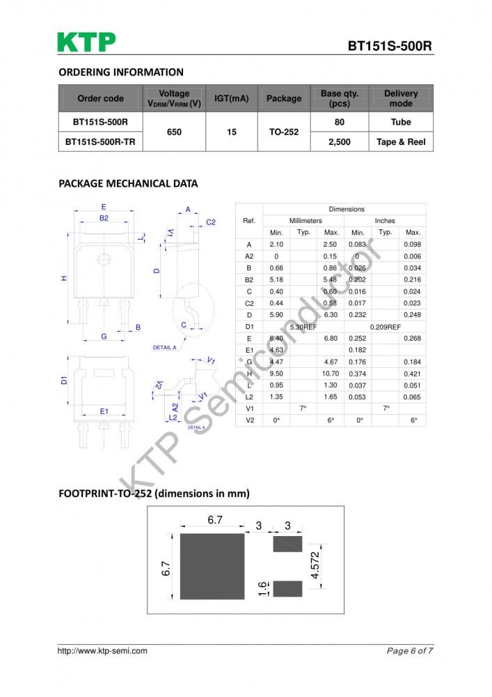 BT151S-500R datasheet page 6