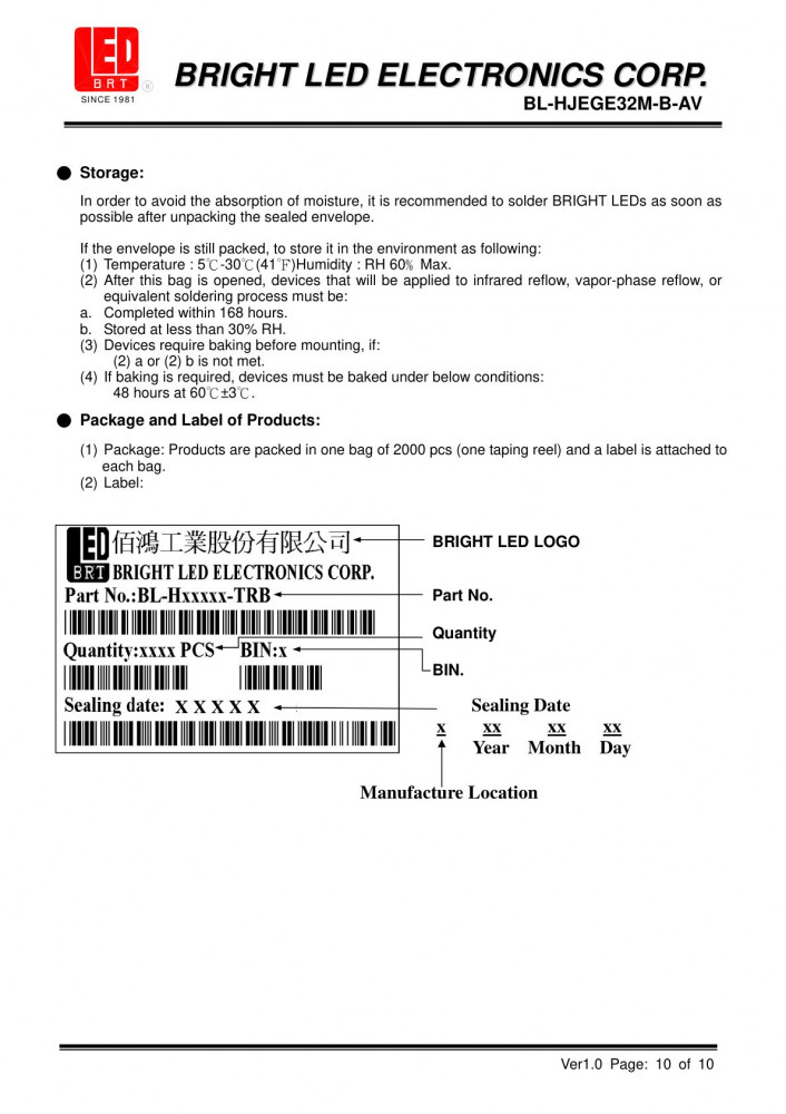 BL-HJEGE32M-B-AV datasheet page 9