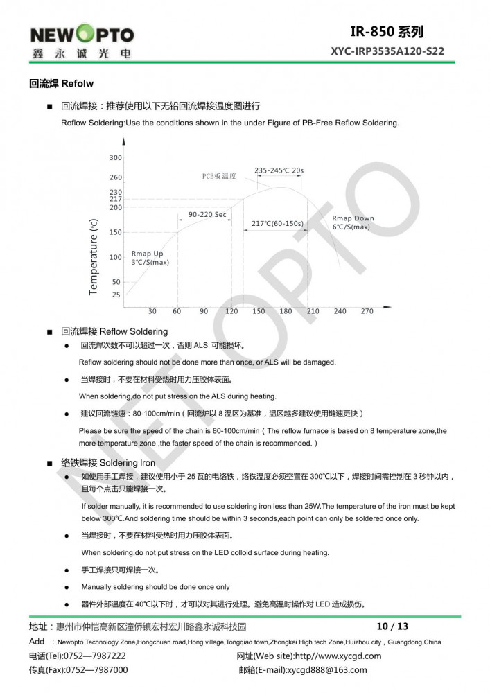 XYC-IRP3535A120-S22 specification page 10