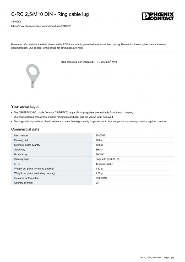 Phoenix Contact 3240082 product document page 1