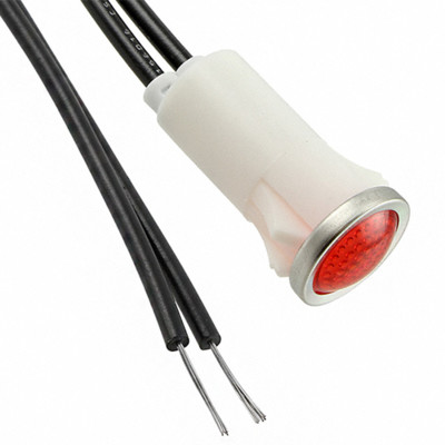 Neon Panel Mount Indicator White .500″ Semi Dome 125V Tab Terminals