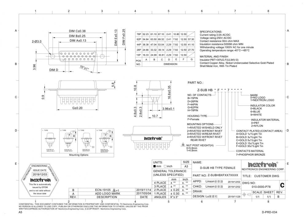 Nextron Z-SUBHBBF107A091 technical drawing preview