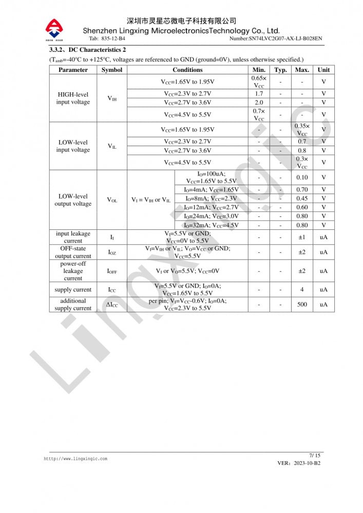 SN74LVC2G07 datasheet page 7