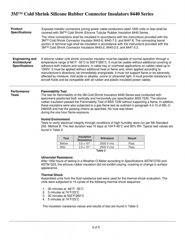 3M 8440 Series technical document page 3