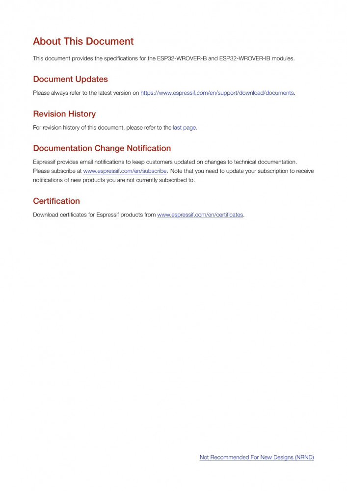 ESP32-WROVER-B datasheet page 2
