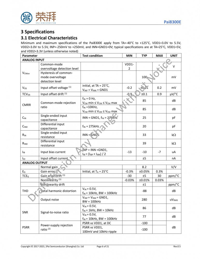 Pai8300E-W5R datasheet page 6