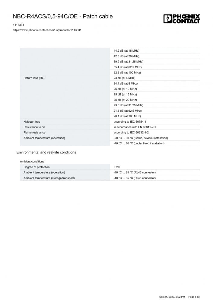 Phoenix Contact 1113331 documentation page 5