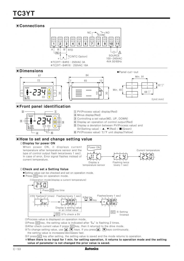 TC3YT Series technical document page 2