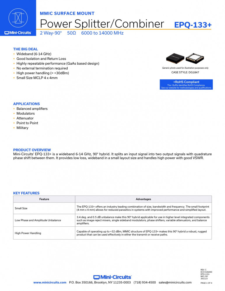 EPQ-133+ technical document page 1