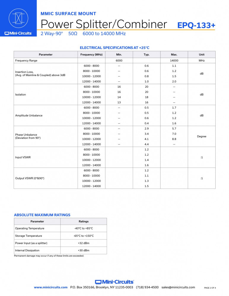 EPQ-133+ technical document page 2