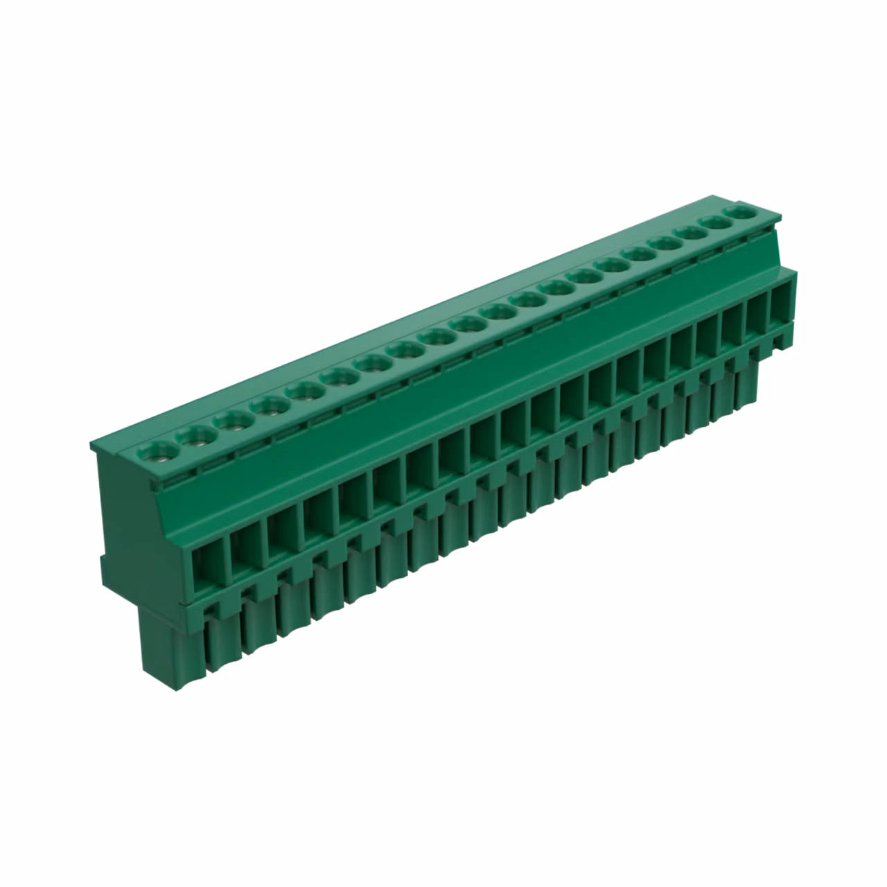 3.50mm Pitch Eurostyle Vertical Plug, with Reverse Imprinting, Rear Wire  Entry, Green Housing, Gold (Au) Plated, 20 Circuits for sale
