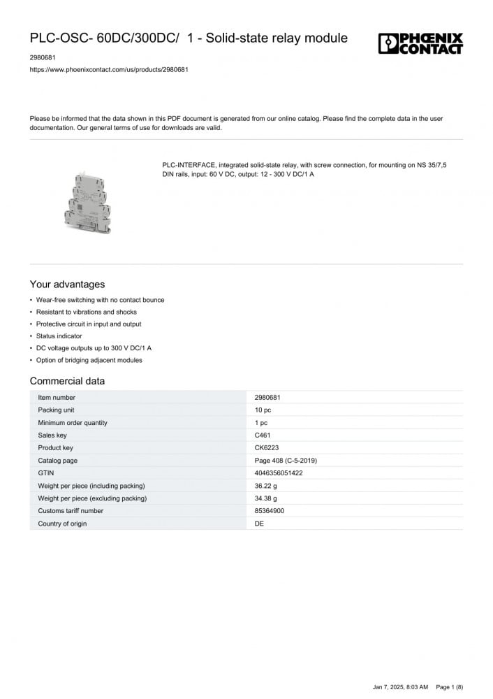 Phoenix Contact 2980681 documentation page 1