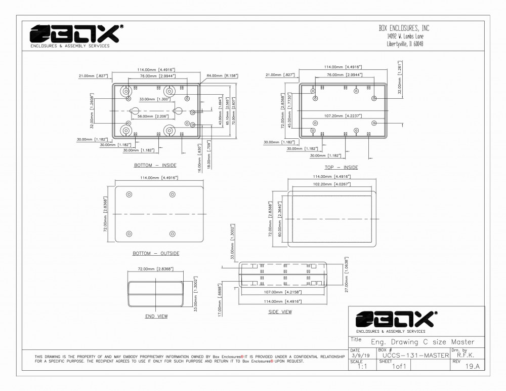 UCCS-131 enclosure drawing reference