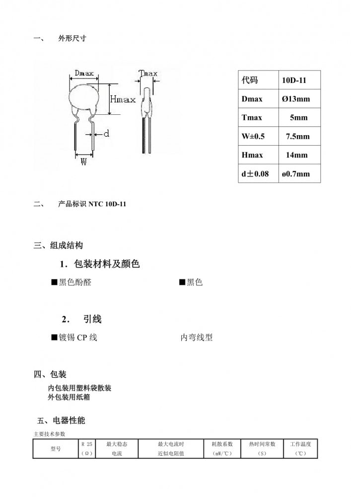 DGCX NTC 10D-11 product approval document page 2
