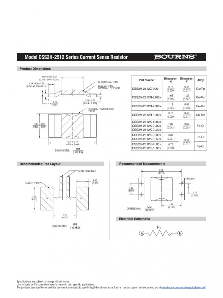 BOURNS CSS2H-2512 series datasheet page 2