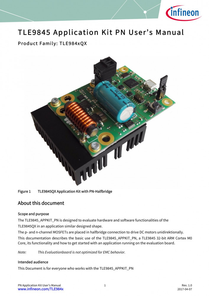 TLE9845 application kit manual page 1