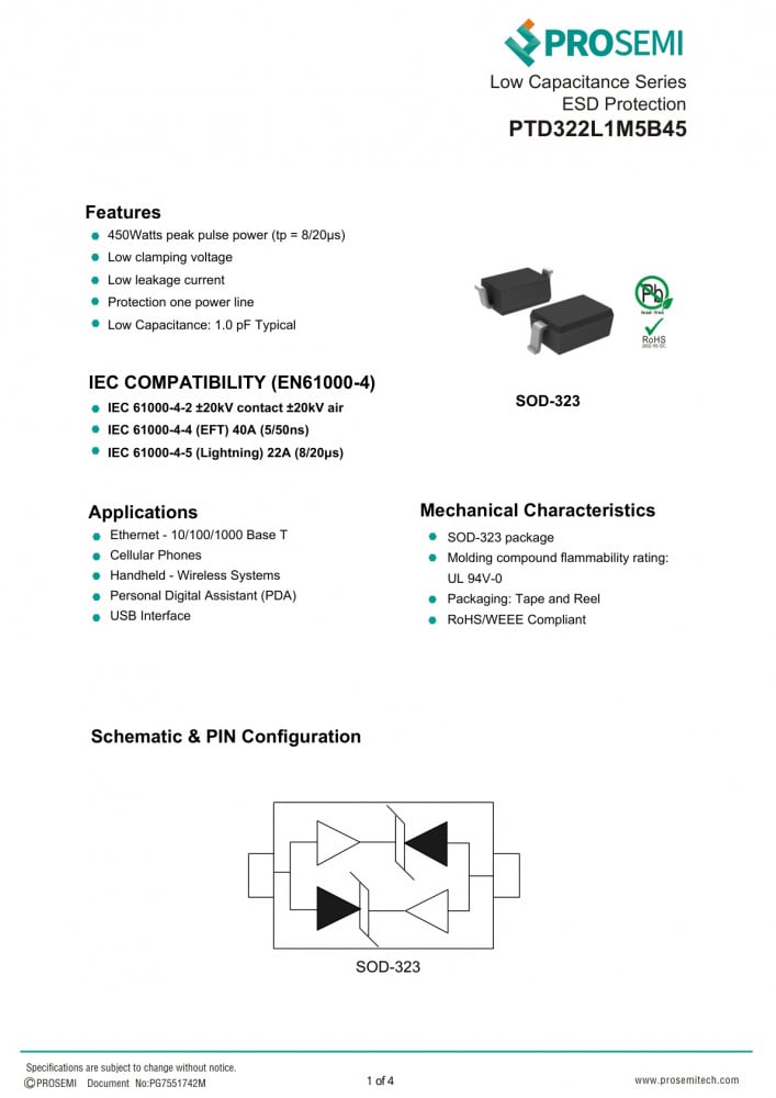 PTD322L1M5B45 datasheet page 1
