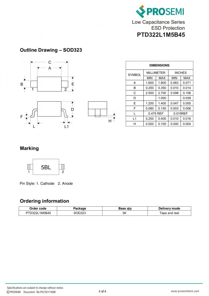 PTD322L1M5B45 datasheet page 4