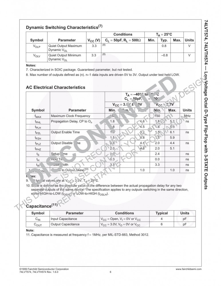 74LVTH574 datasheet page 7
