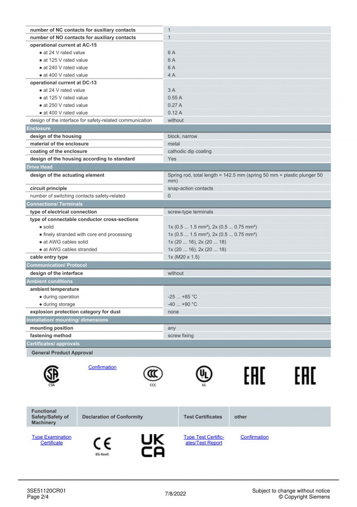 3SE51120CR01 datasheet page 2
