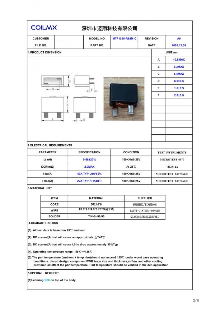 MTF1055-R68M-C approval document page 3
