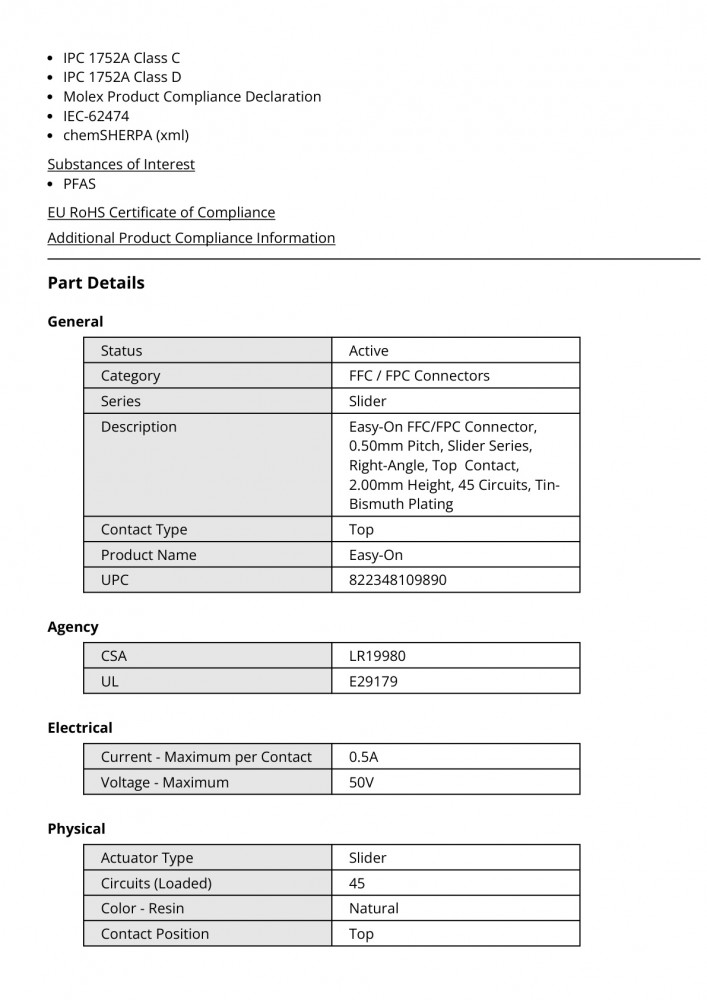 Technical document image 2 for Molex 541044596