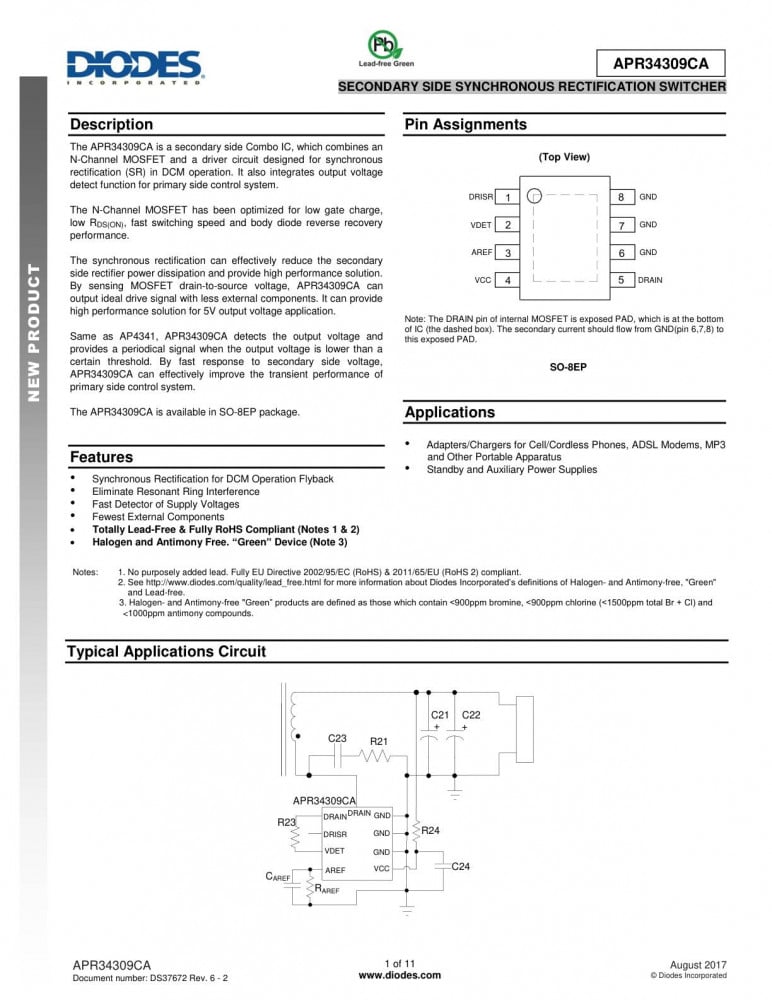 APR34309CA datasheet page 1