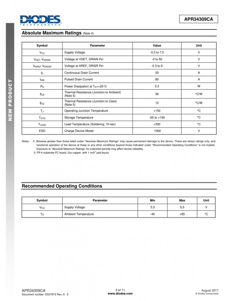 APR34309CA datasheet page 3