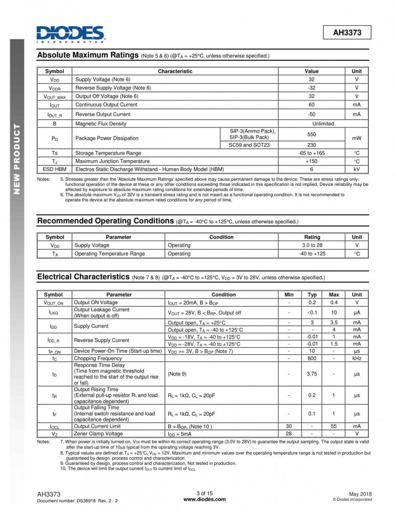 AH3373 datasheet page 3