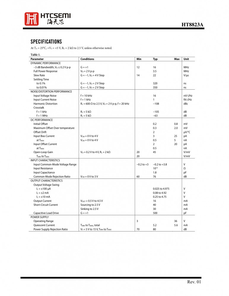 HT8823ARZ datasheet page 3
