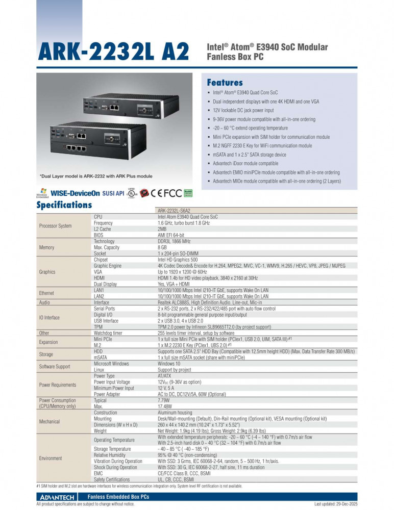 ARK-2232L technical document page 1