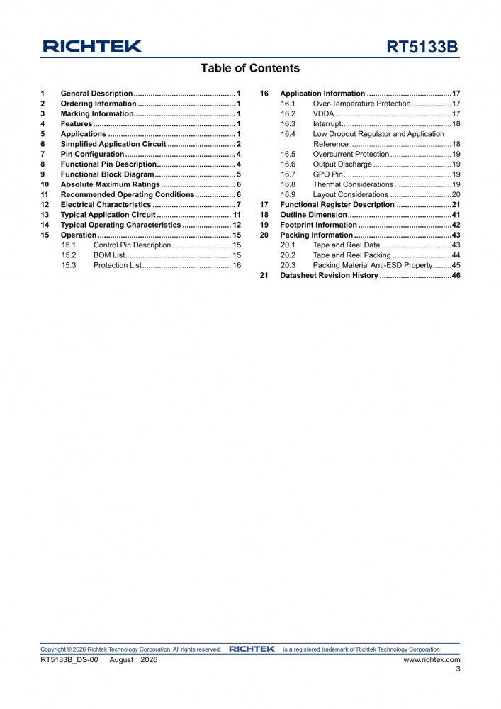 RT5133 datasheet page 3