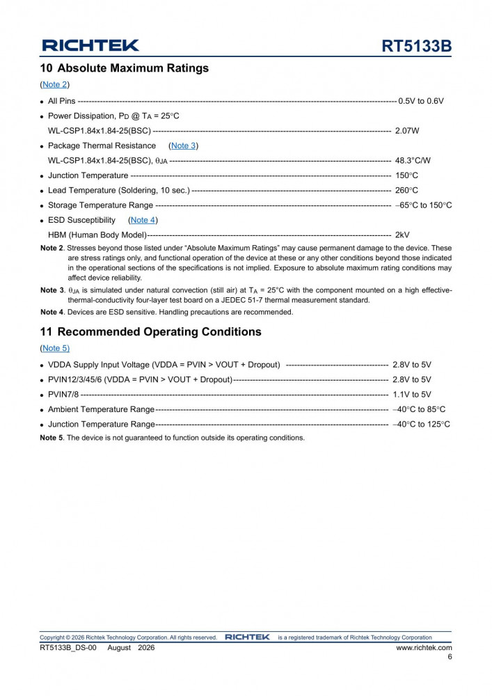 RT5133 datasheet page 6