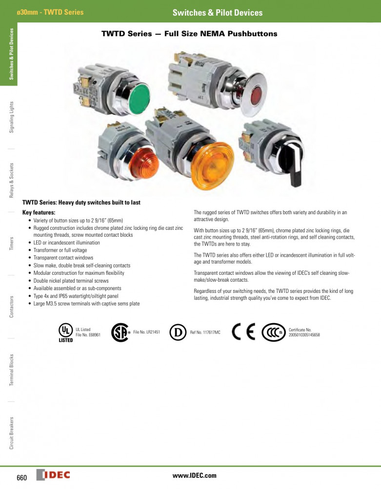 IDEC TWTD catalogue page 1