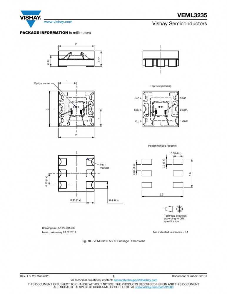 VEML3235 datasheet page 9