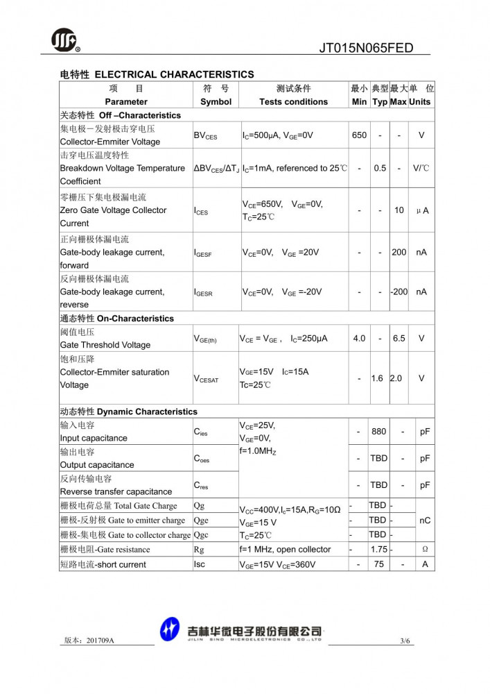 JT015N065FED datasheet page 3