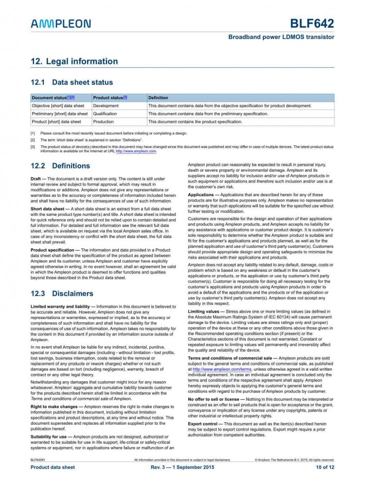 BLF642 datasheet page 10