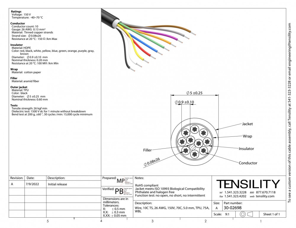 Tensility International 30-02698 product drawing