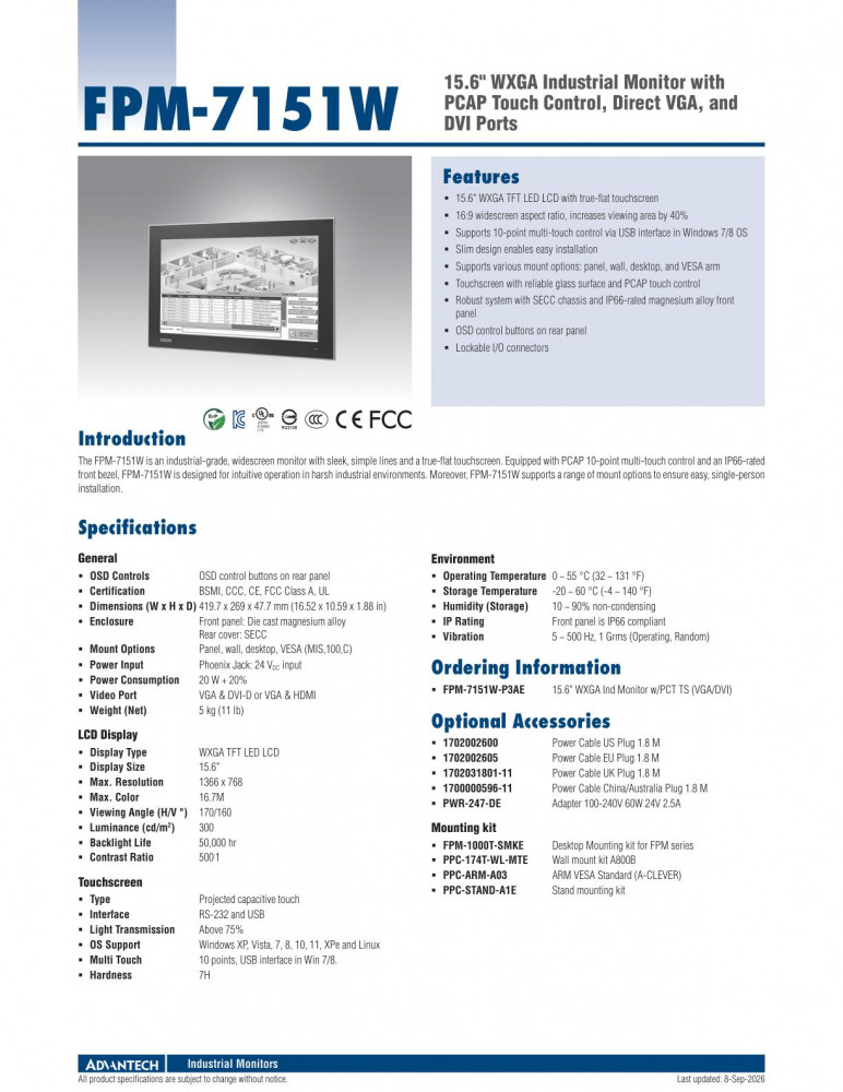 FPM-7151W technical document page 1