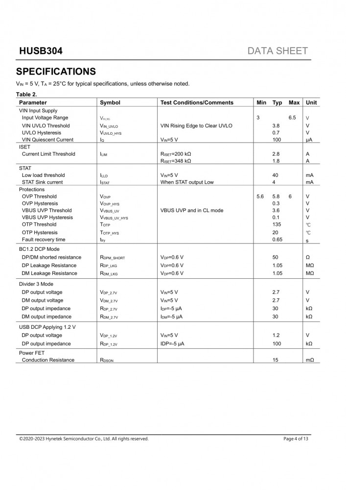 HUSB304-01 datasheet page 4