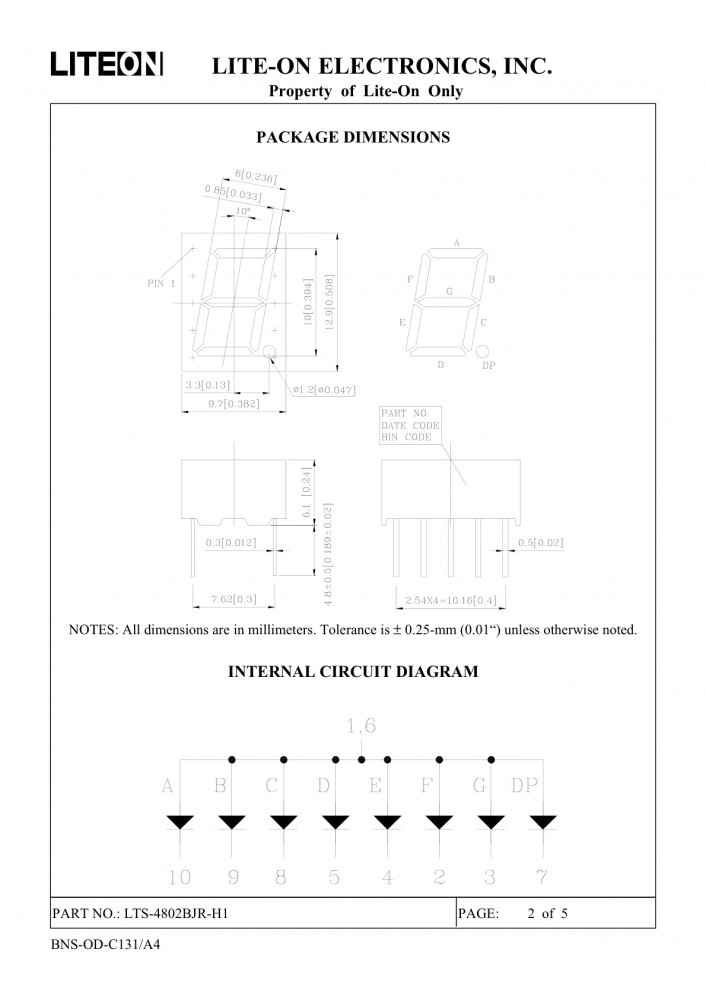 LTS-4802BJR-H1 datasheet page 2
