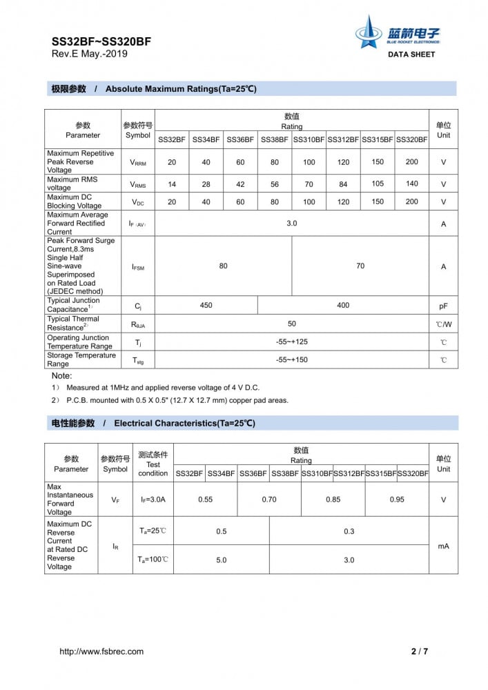 SS34BF datasheet page 2
