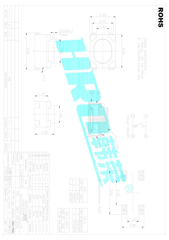 K2-1808UN-A3SW-01 manufacturer drawing